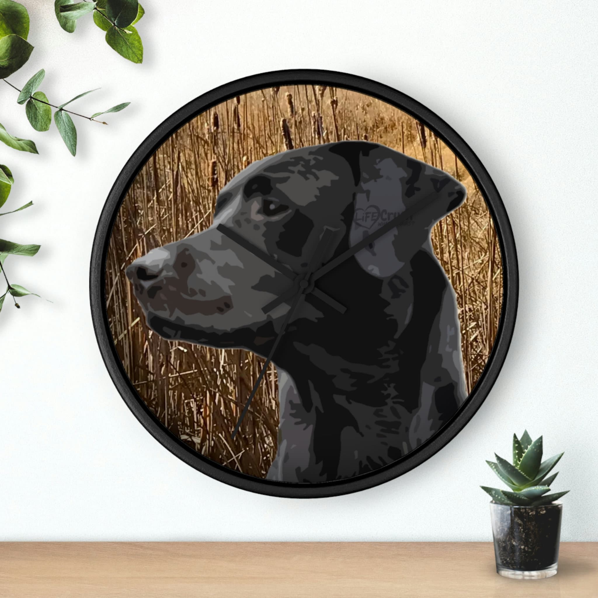 Amazing Black Labrador Wall Clock, Labrador Retriever Clock, Wetlands ...
