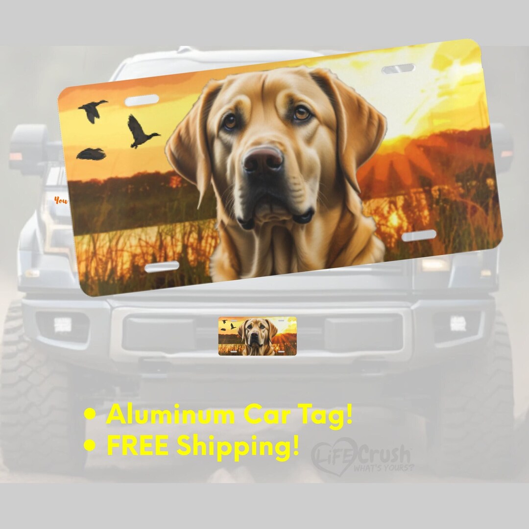 Yellow Labrador Retriever License Plate, Duck Hunting License Plate ...