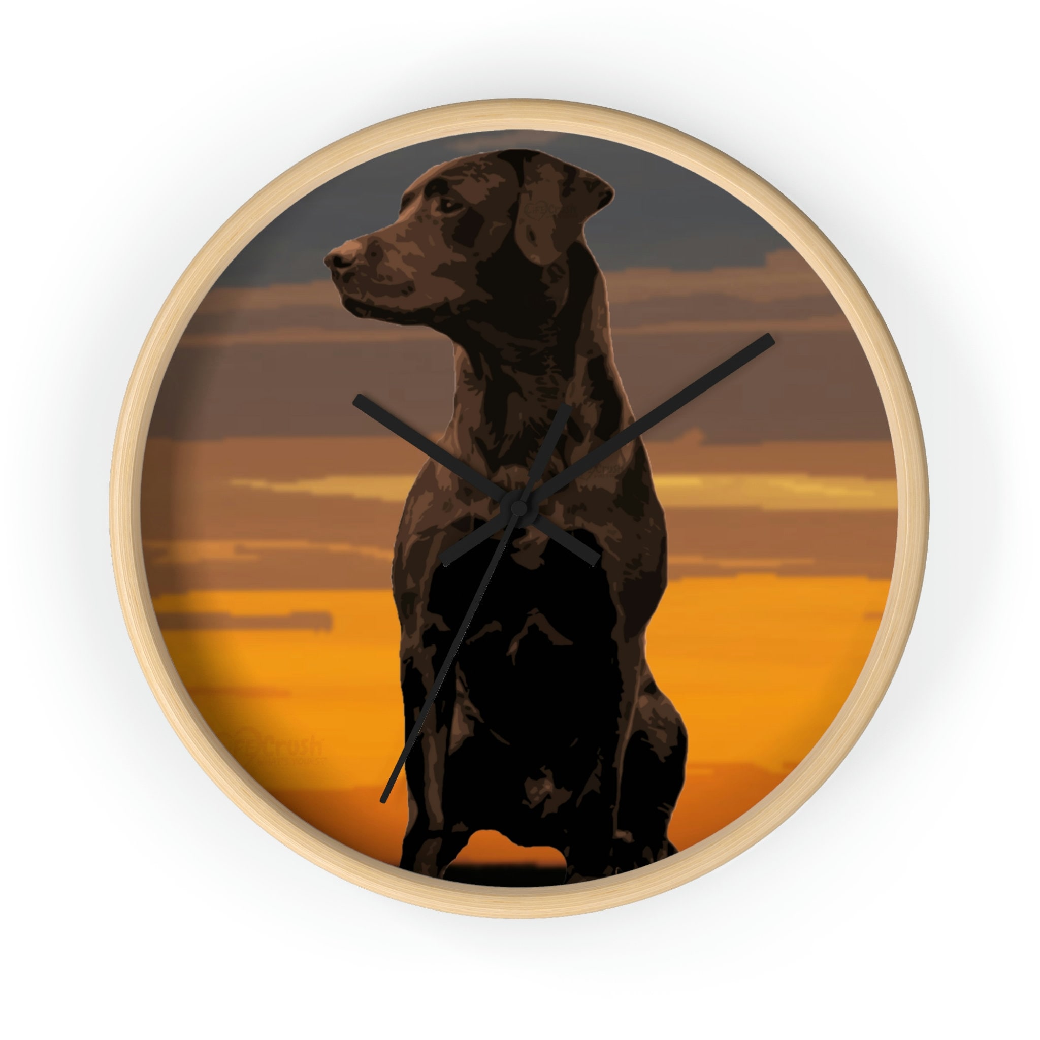 Amazing Chocolate Labrador Wall Clock, Sunrise Labrador Clock, Labrador ...