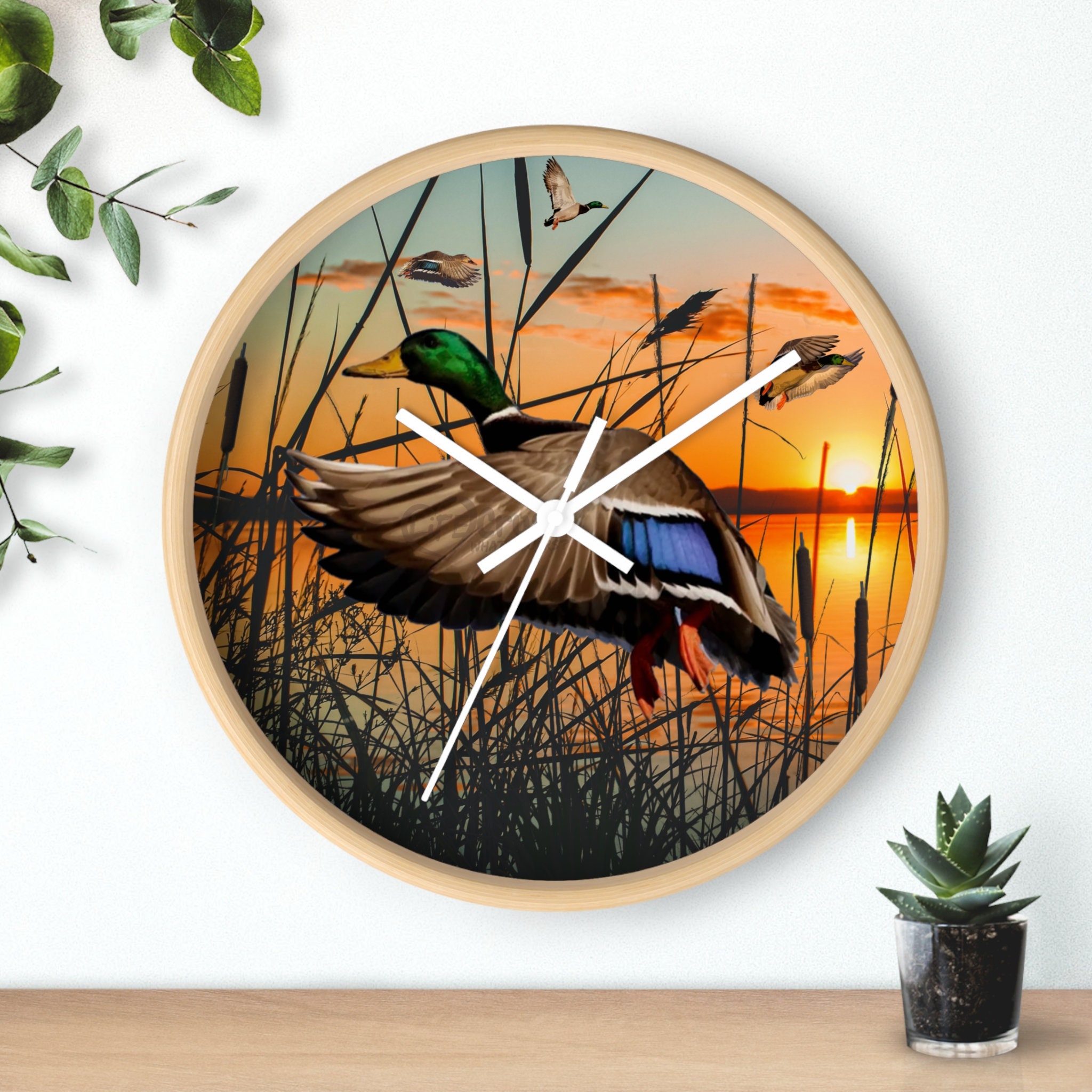 Flying Mallard Wall Clock, Duck Hunting Décor, Duck Hunting Gifts for ...