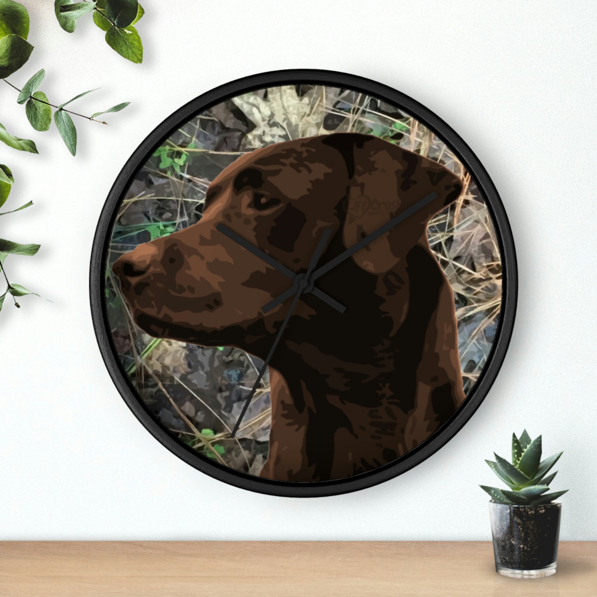 Chocolate Labrador Wall Clock, Camo Labrador Clock, Labrador Retriever ...