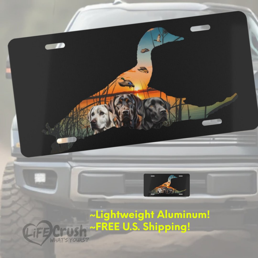Labrador Retriever License Plate, Duck Hunting Car Tag, Duck Hunter Car ...