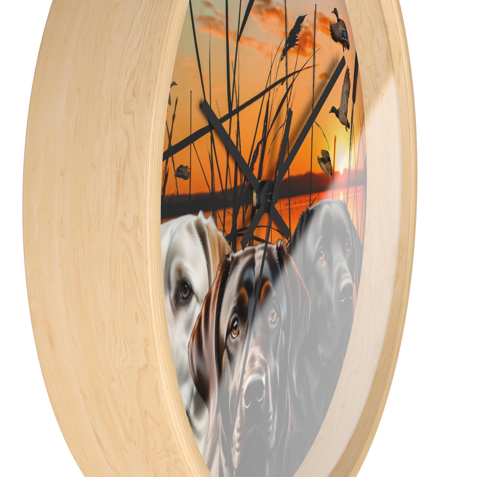 Labrador Retriever Wall Clock, Flying Mallard Clock, Duck Hunting Wall ...