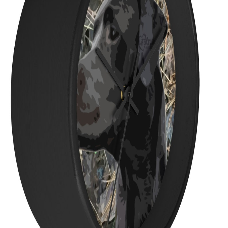 Amazing Black Labrador Wall Clock, Labrador Retriever Clock, Camouflage ...