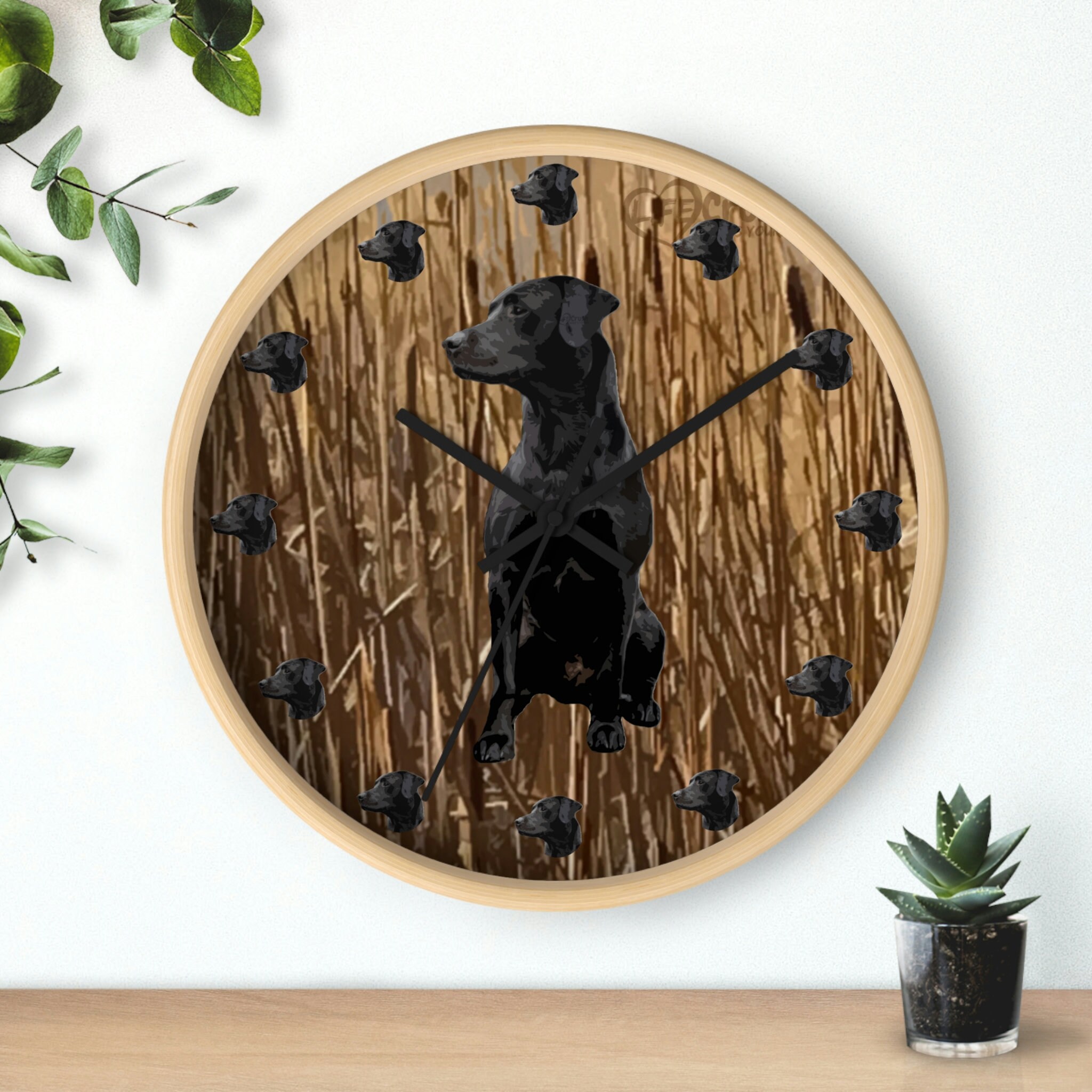 Black Labrador Wall Clock, Labrador Retriever Clock, Labrador Gifts for ...