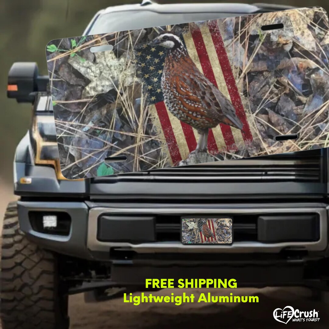 Bobwhite Quail License Plate, Quail Hunting Gifts, Quail Hunter Car Tag ...