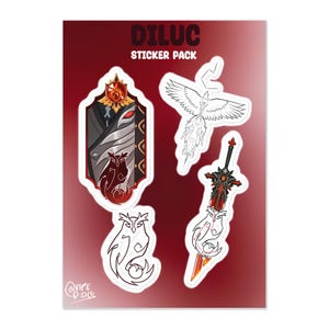 Diluc - Sticker Sheet (genshin Impact) - Etsy