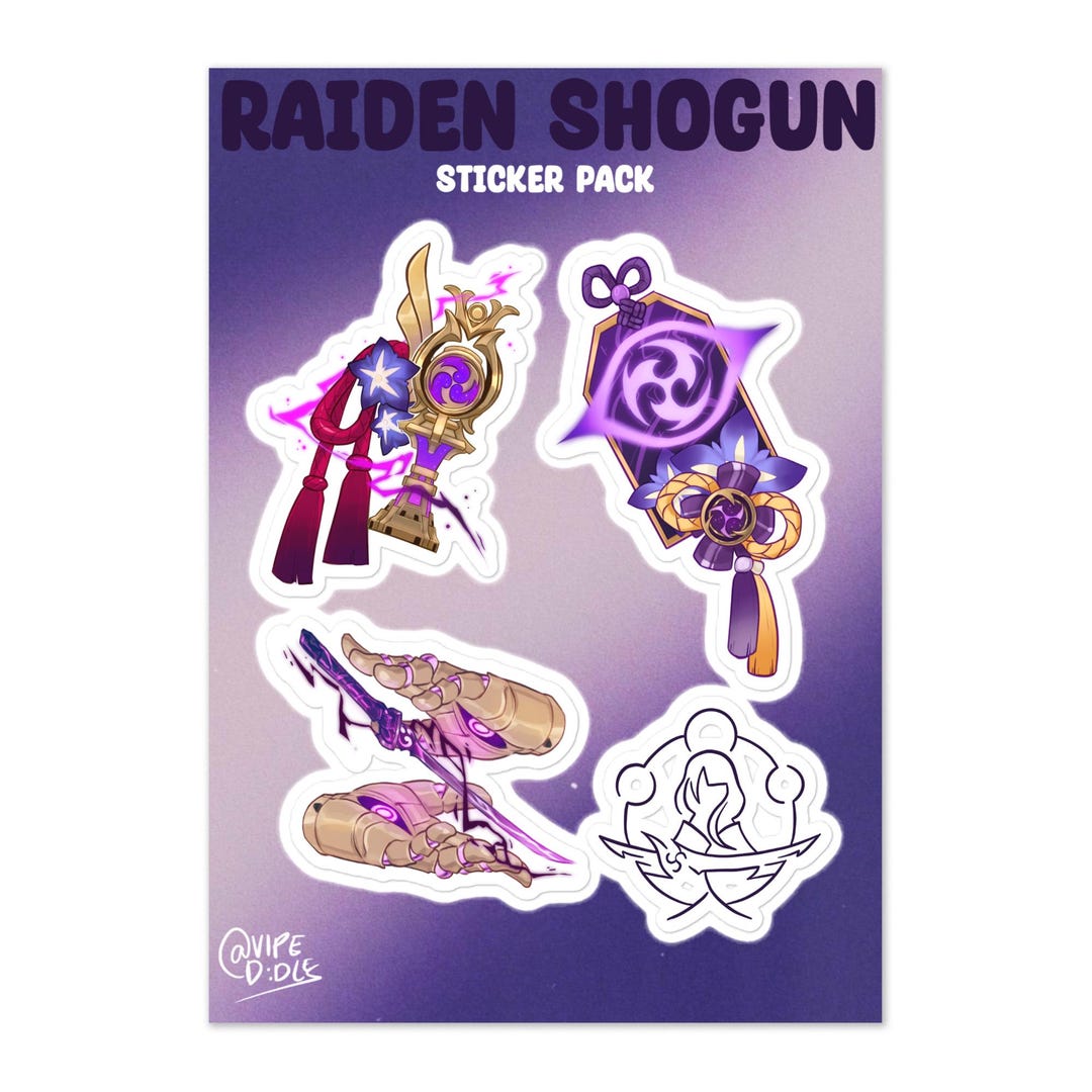 Raiden Shogun Sticker Sheet genshin Impact - Etsy