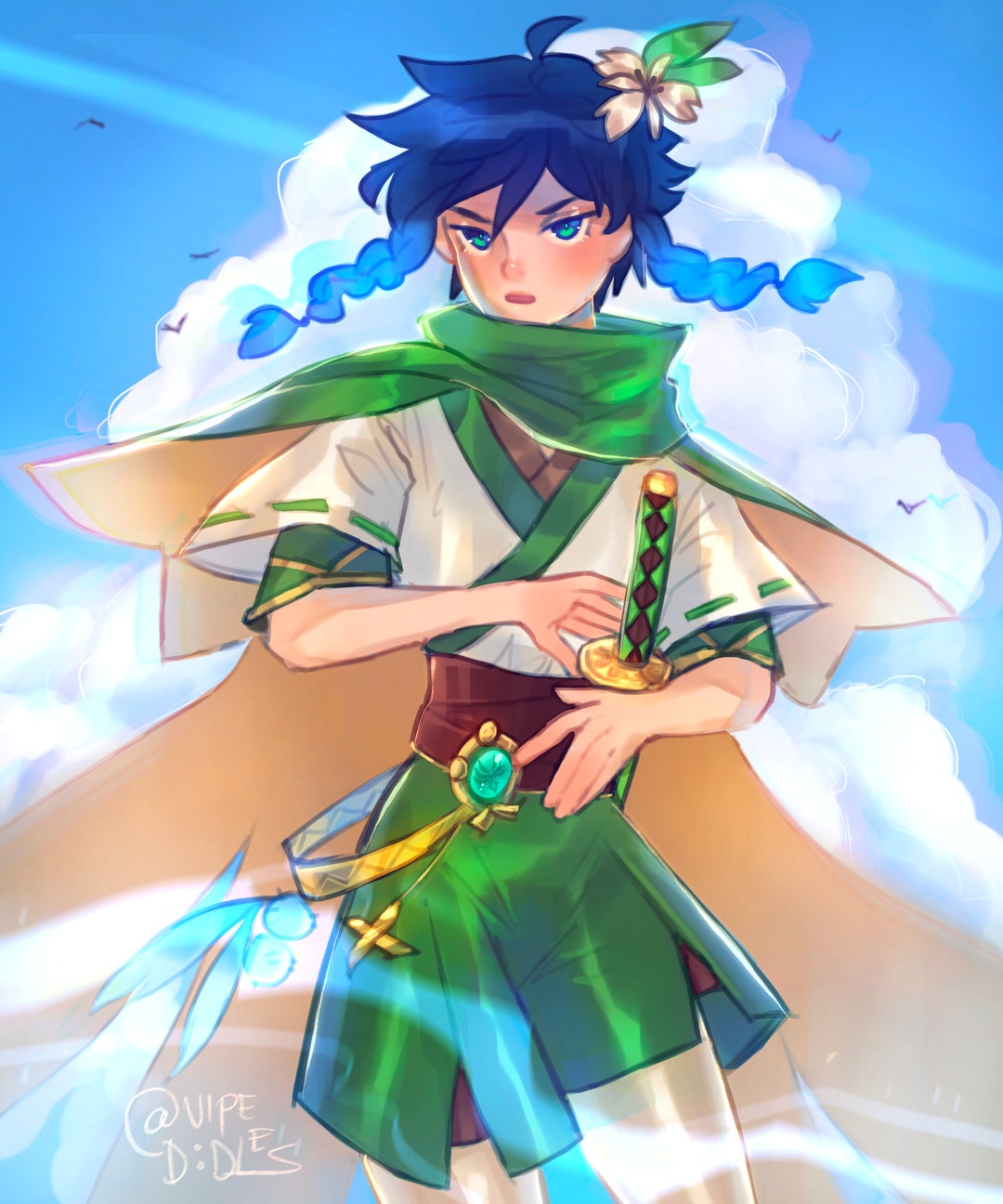 Inazuma Venti Genshin Impact Art Print - Etsy