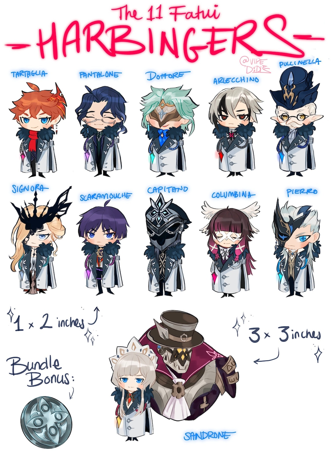 The Fatui Harbingers Genshin Impact Stickers - Etsy