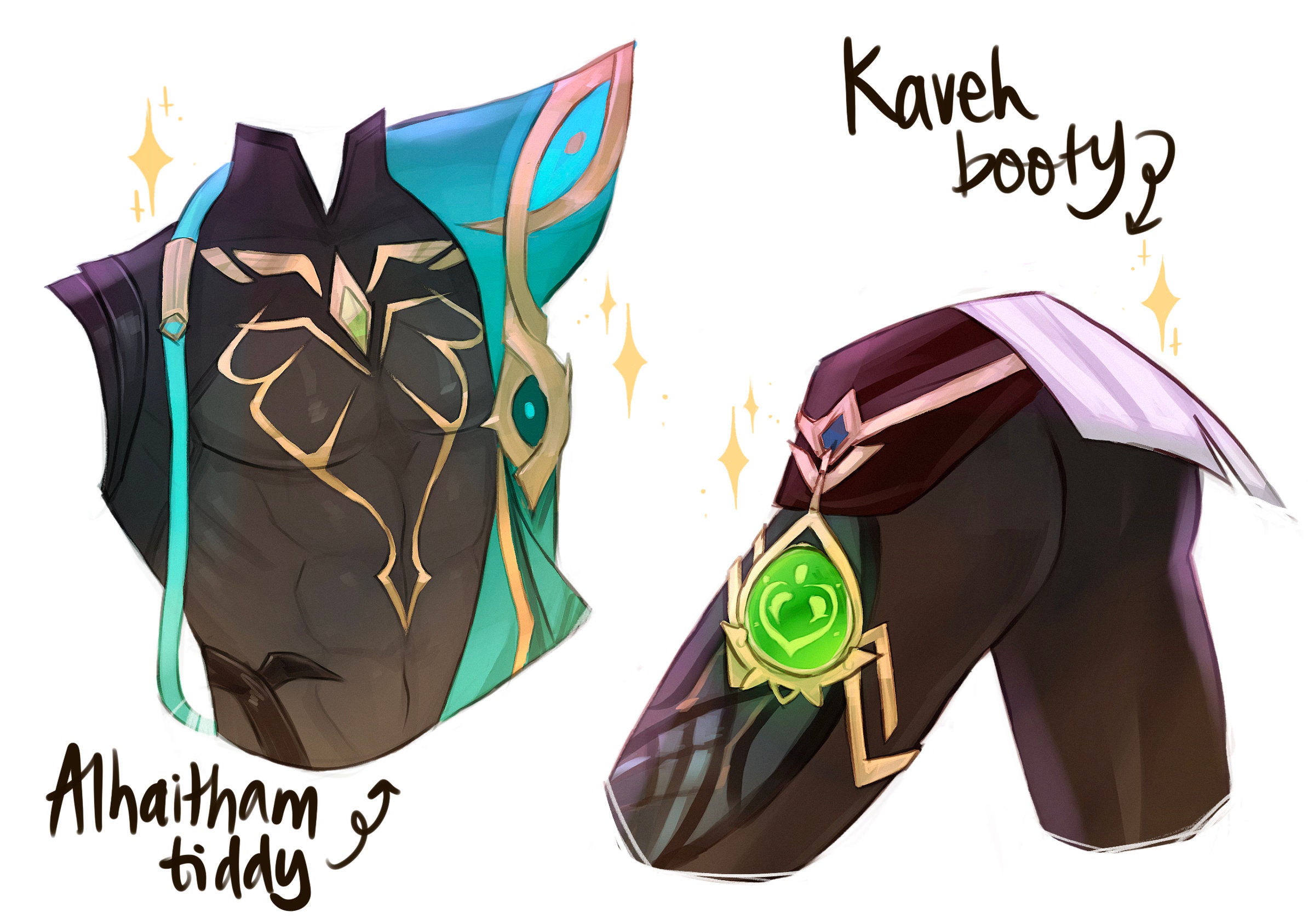 Haikaveh Tiddy and Booty Genshin Impact Stickers - Etsy