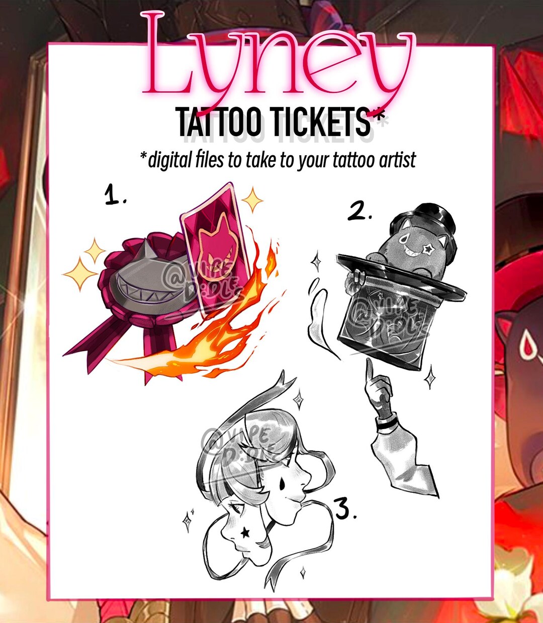 Lyney Tattoo Designs DIGITAL FILES - (genshin Impact) - Etsy