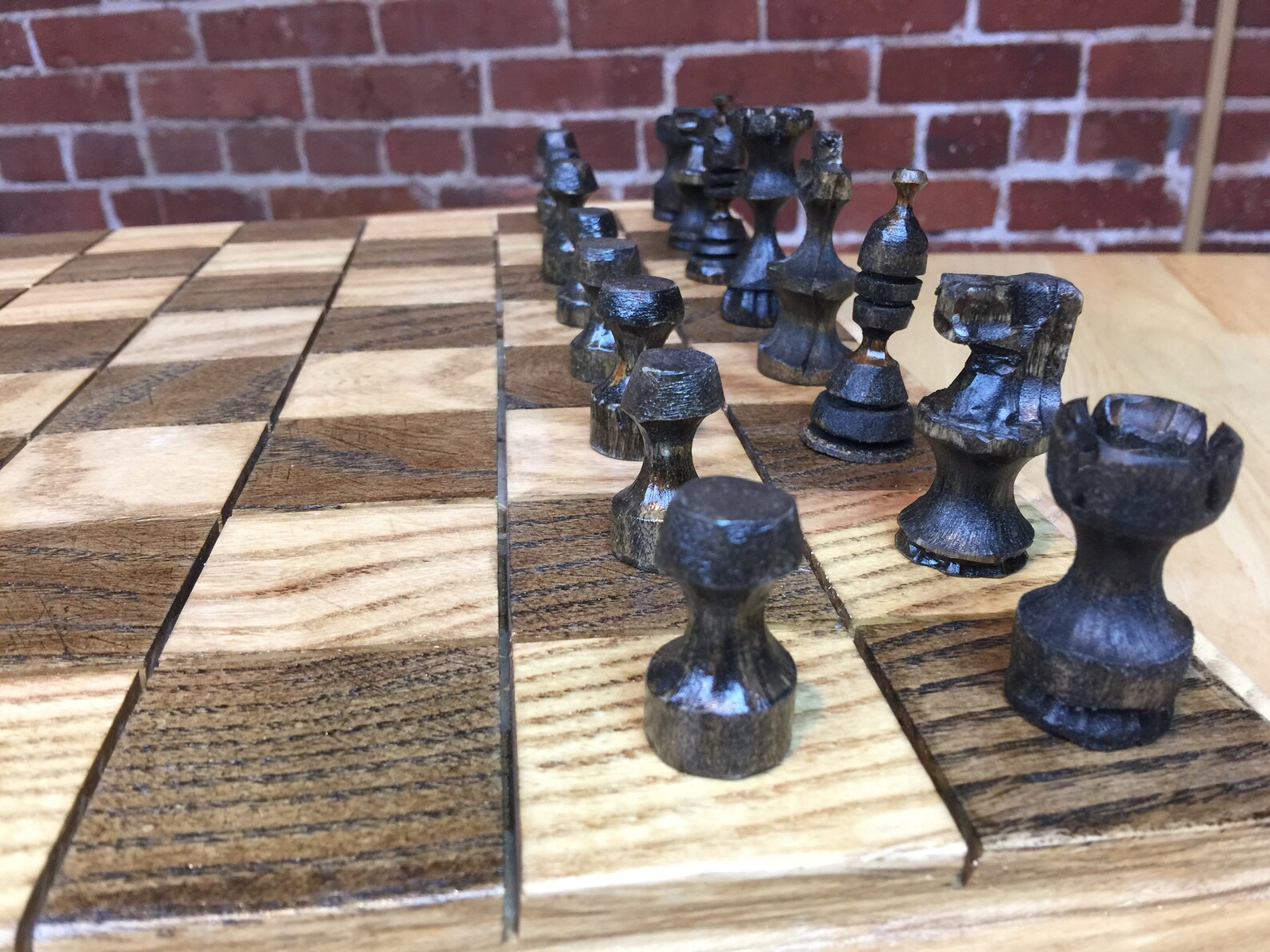 LIVE EDGE Chess Set With Rough Edges Made From Ash Wood, Wooden Chess ...