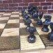 LIVE EDGE Chess Set With Rough Edges Made From Ash Wood, Wooden Chess ...