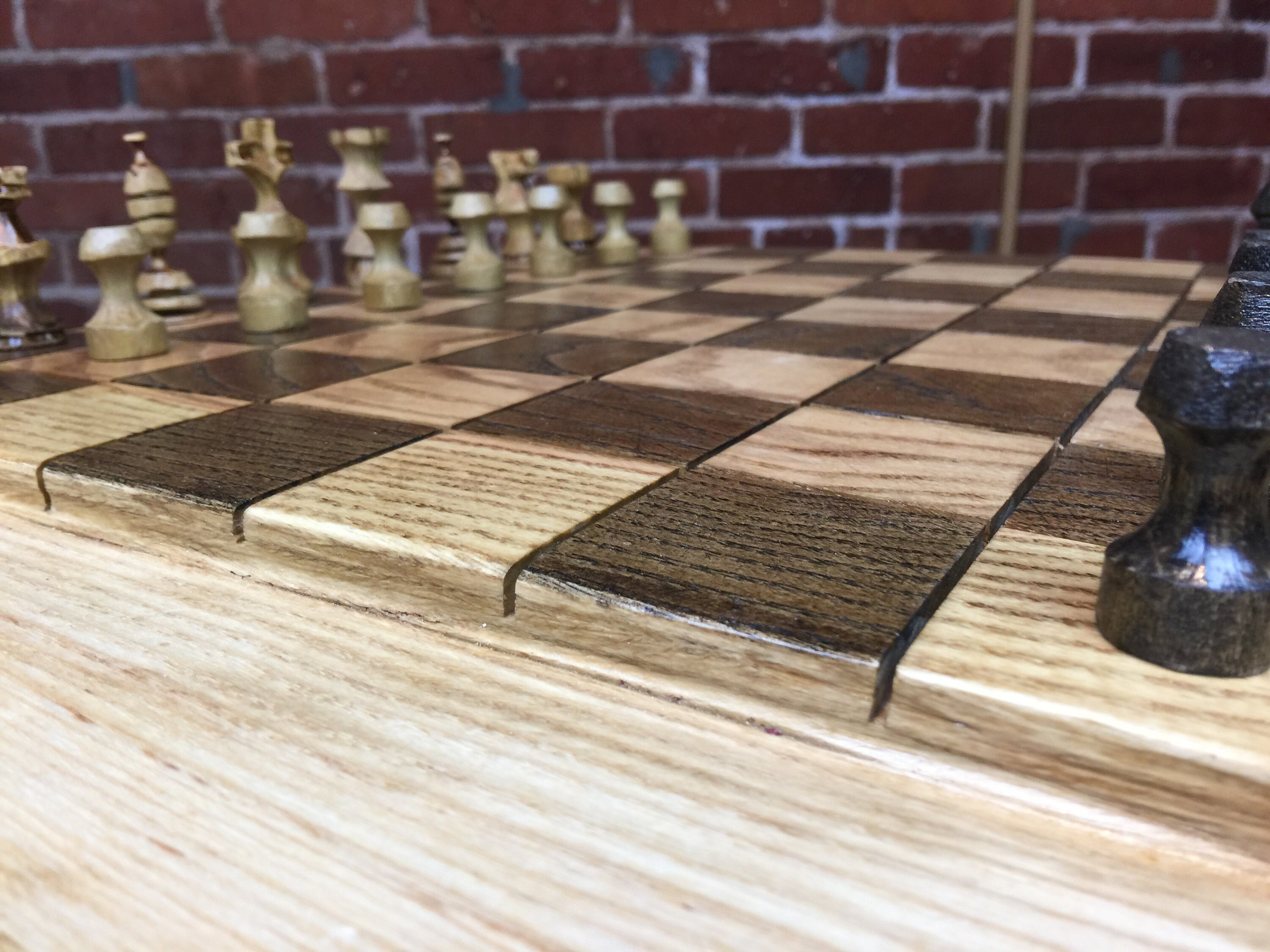 LIVE EDGE Chess Set With Rough Edges Made From Ash Wood, Wooden Chess ...