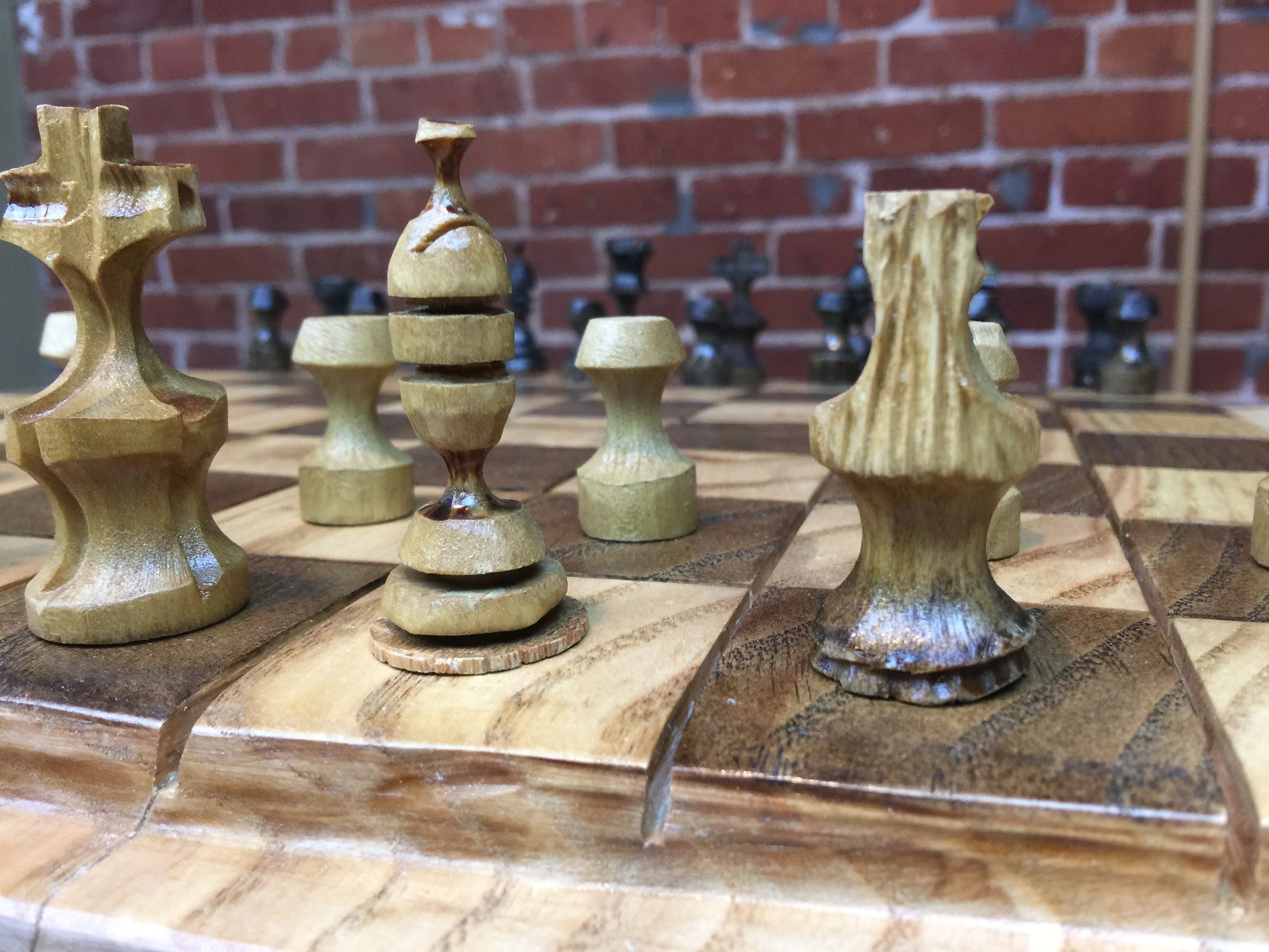 LIVE EDGE Chess Set With Rough Edges Made From Ash Wood, Wooden Chess ...