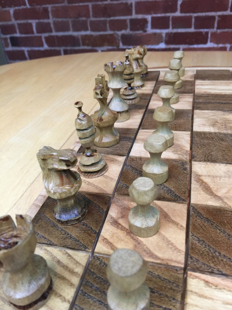 LIVE EDGE Chess Set With Rough Edges Made From Ash Wood, Wooden Chess ...
