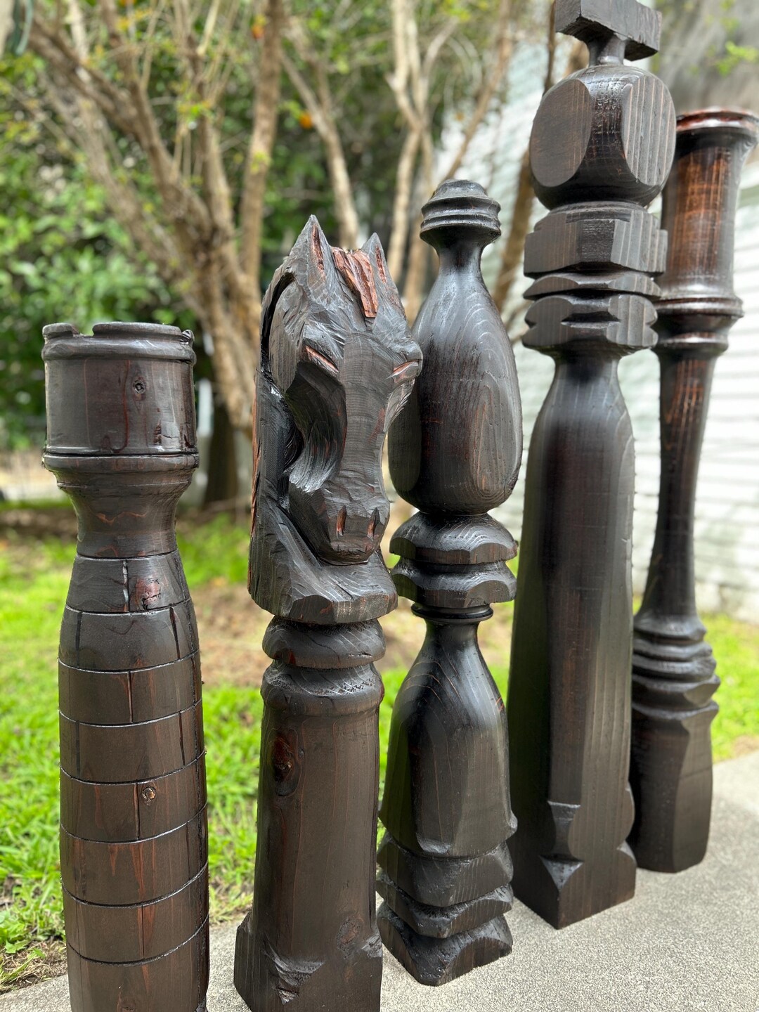 LARGE Handmade Playable Chess Sculptures for Lawn and Patio - Etsy