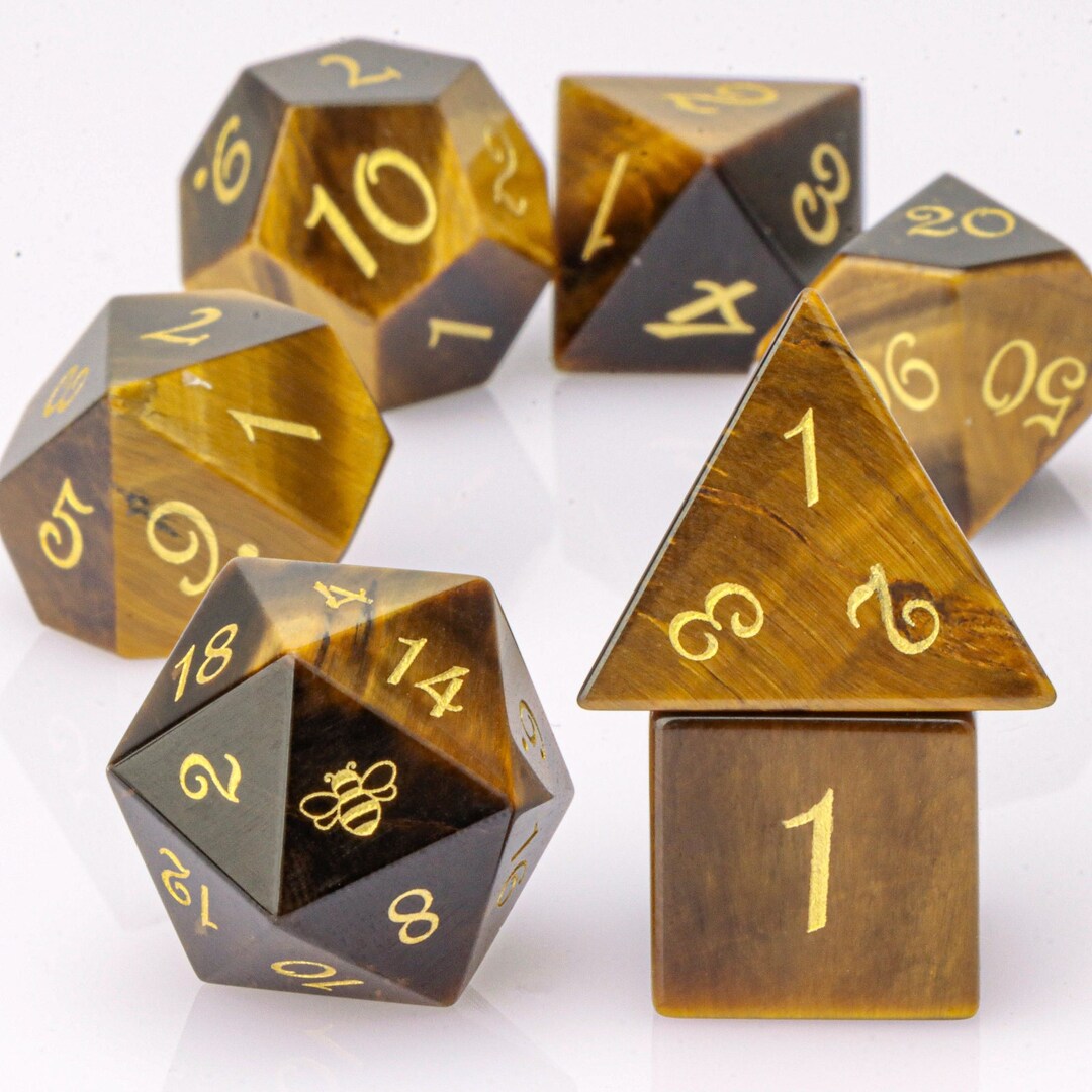 Bee Gemstone Dice Set Polyhedral Dnd Dice Gemstone Dnd Dice D20 Bee ...