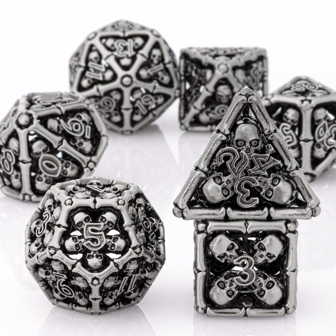 Silver Skull Metal Dice for Dungeons and Dragons Metal DND - Etsy