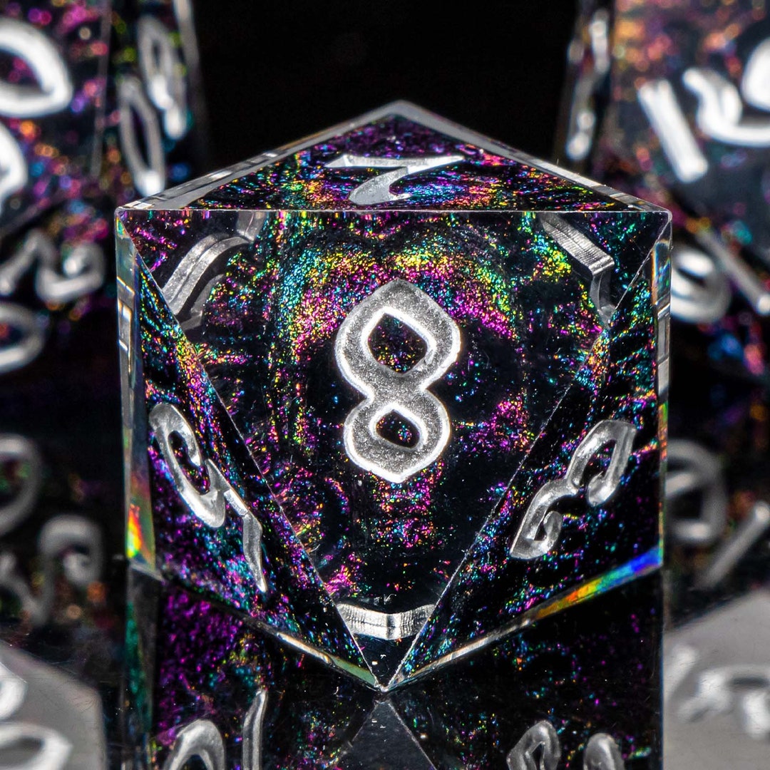 Dnd Necromancer Dice, Polyhedral One Skull Dice Set, Handmade D&D Dice ...