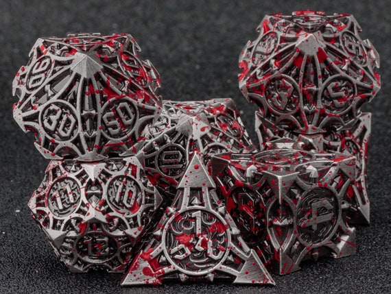 Blood Dnd Dice Blood Dice Metal Dnd Dice Dungeons and - Etsy UK