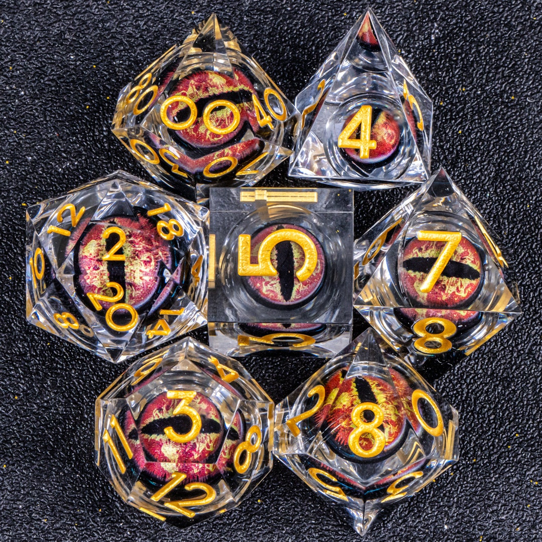 Dnd Eye Dice With Moving Dragon Eye, Handmade Dragon Eye Dice, Dungeons ...