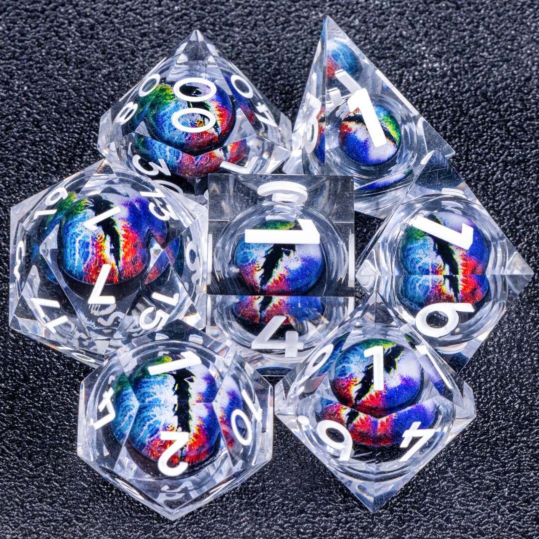 New Dragon Rainbow Eyes Dnd Dice, Handmade Dragon Eye Dice for Board ...