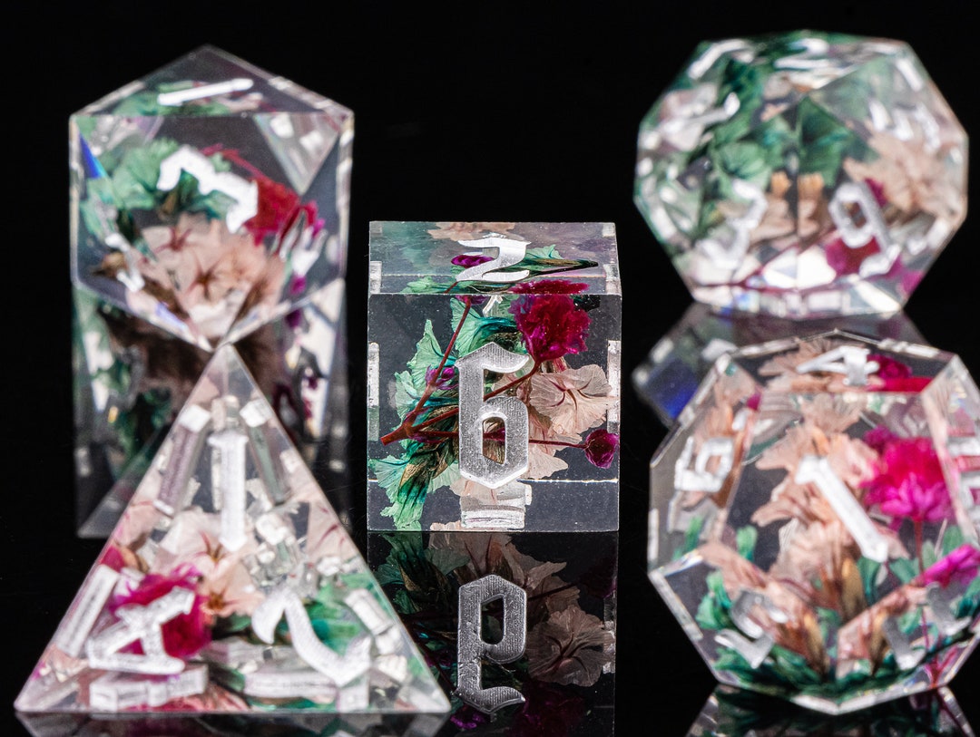 DND Resin Dice Set Dungeons and Dragons, 7PCS Polyhedral Dice Set Role ...