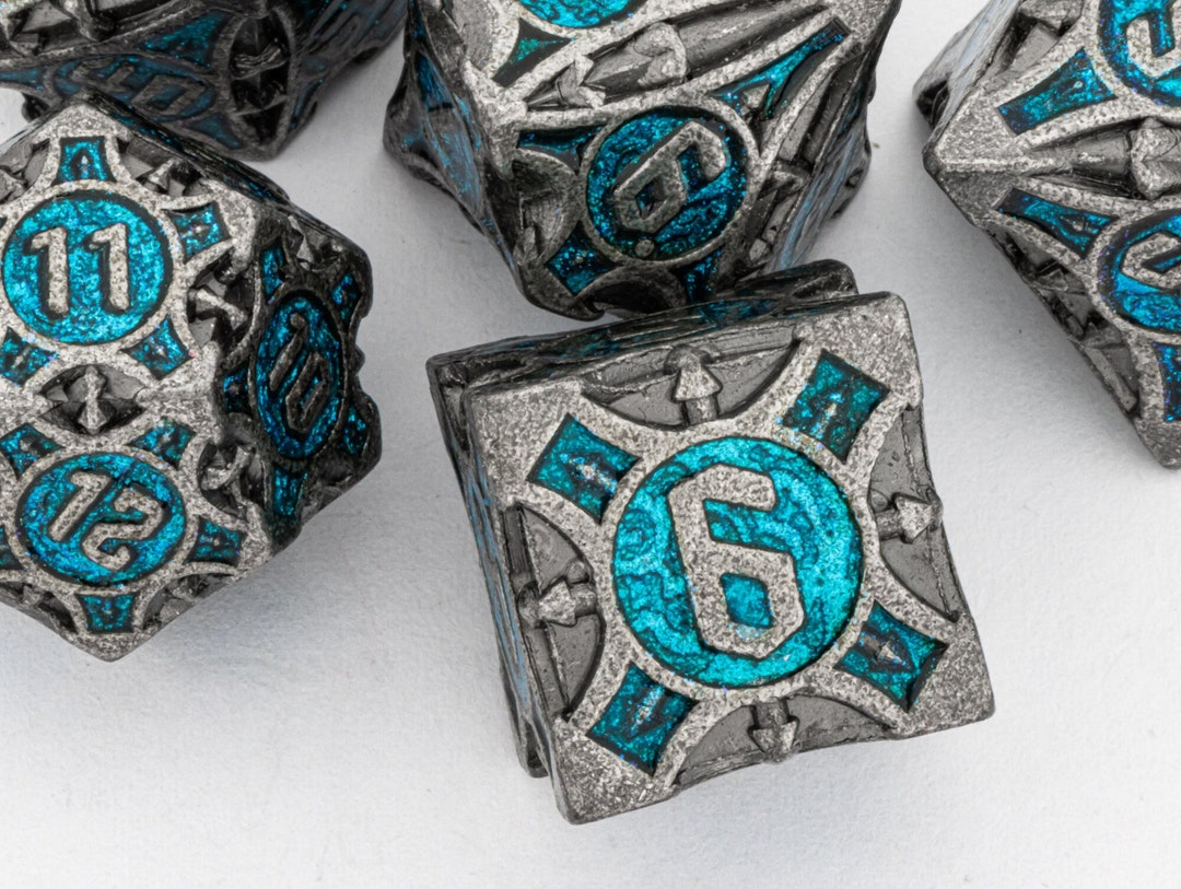 Polyhedral Metal Dice, Dungeons and Dragons Dice Set Dnd Metal D&D Dice ...