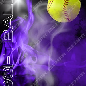 Softball Digital Background Fire Effect | Softball Senior Banner ...