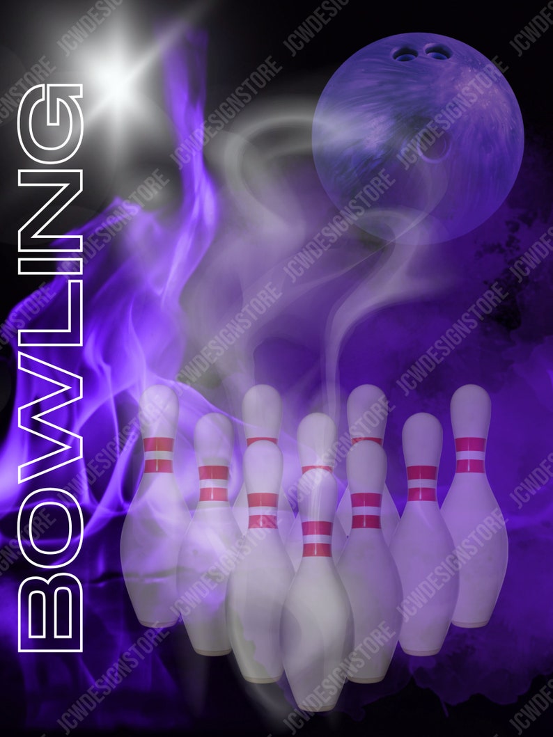 Bowling Fire Digital Background 18x24 | Sports Poster Backdrop | Senior ...