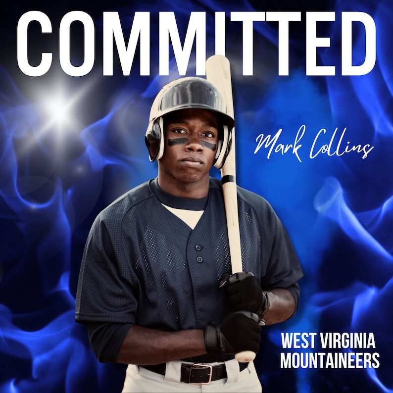 Athlete "committed" Fire Background: Sports Poster Design (digital ...