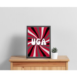 University of Georgia Prints, UGA Prints, Bull Dog Wall Art, Boho Style ...