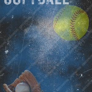 Softball Distressed Digital Backgrounds 18x24 300 DPI - Instant ...