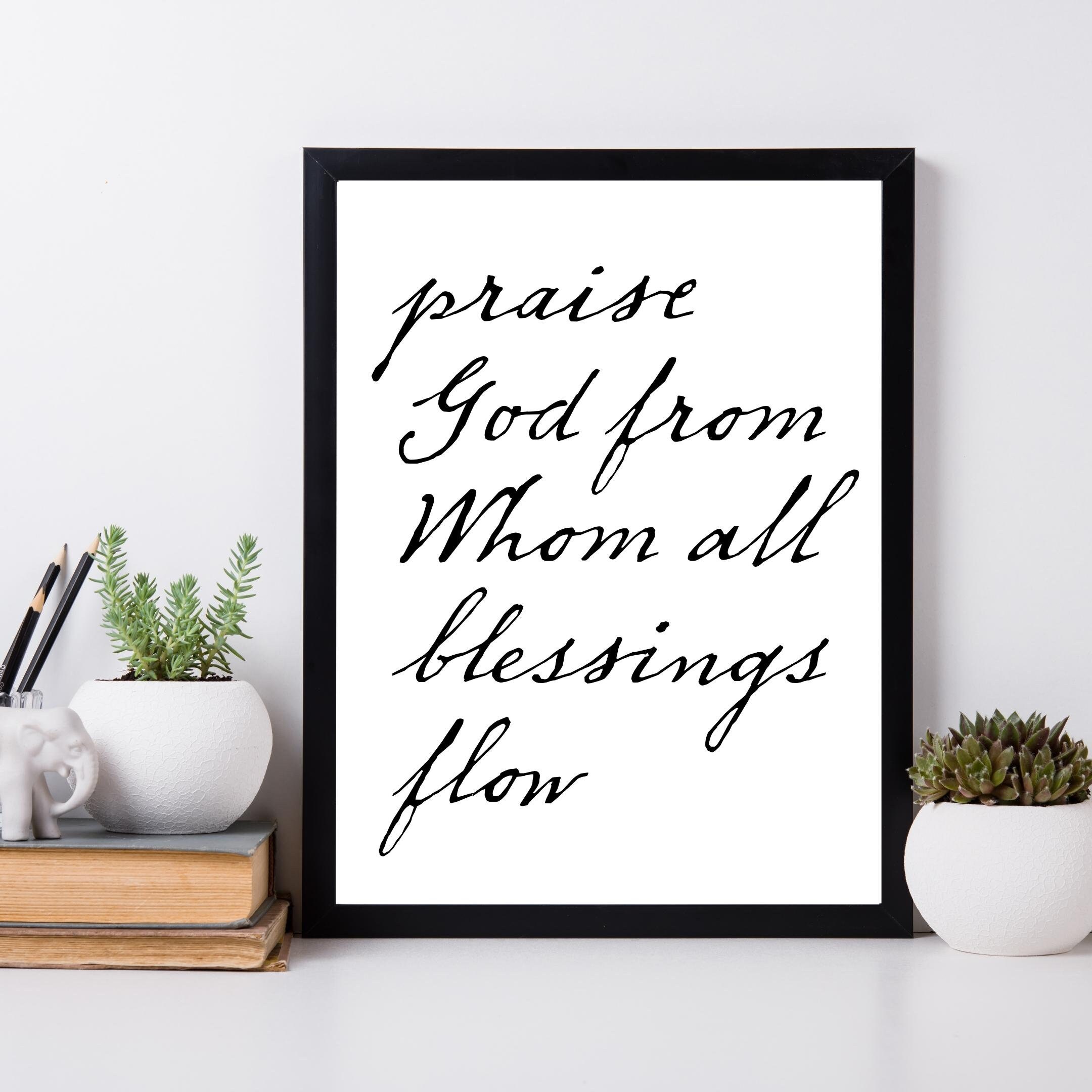 Praise God Printable Wall Art: Christian Scripture (digital Download ...