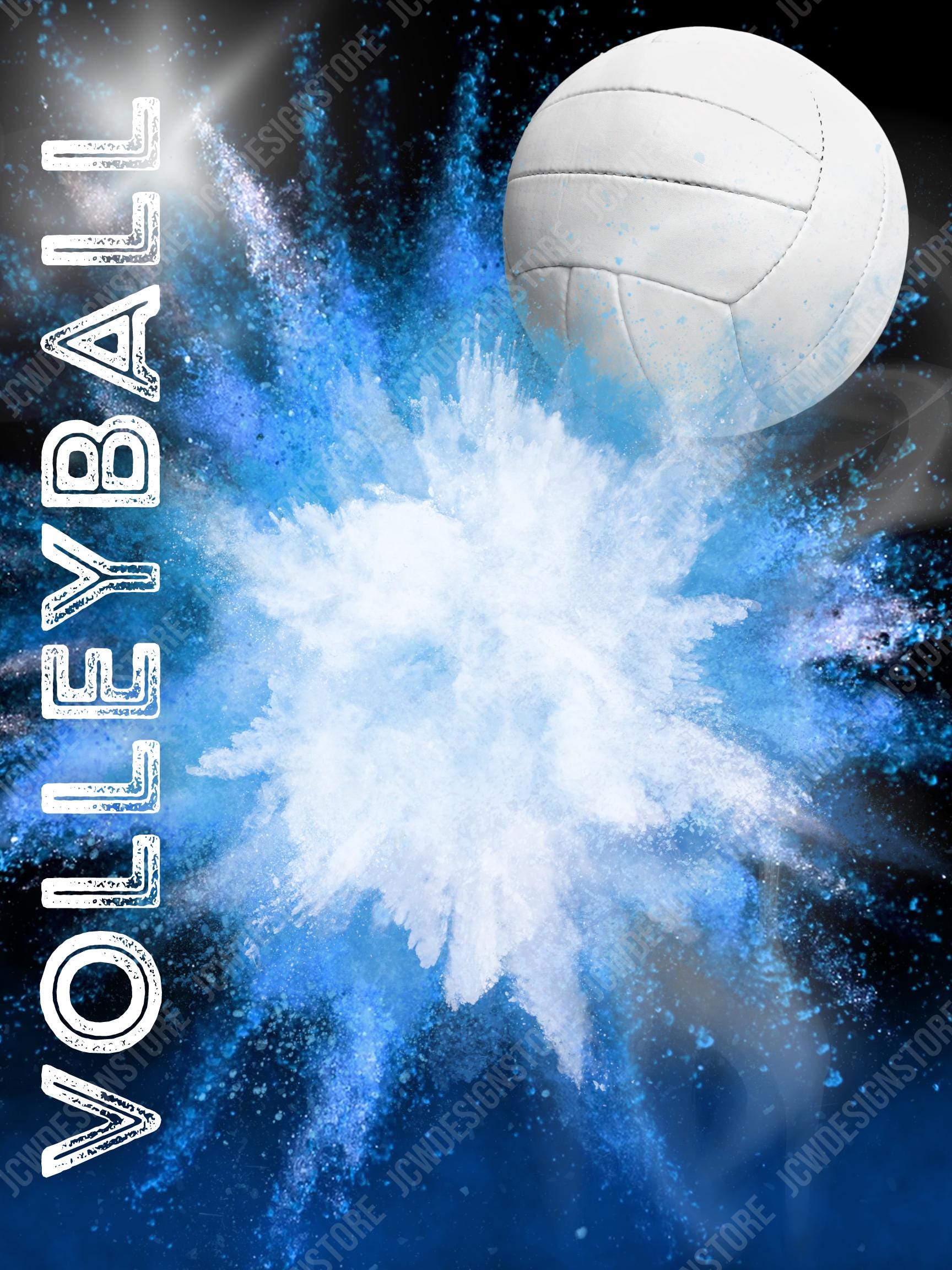 Volleyball Powder Digital Background 18x24 | Sports Poster Backdrop ...