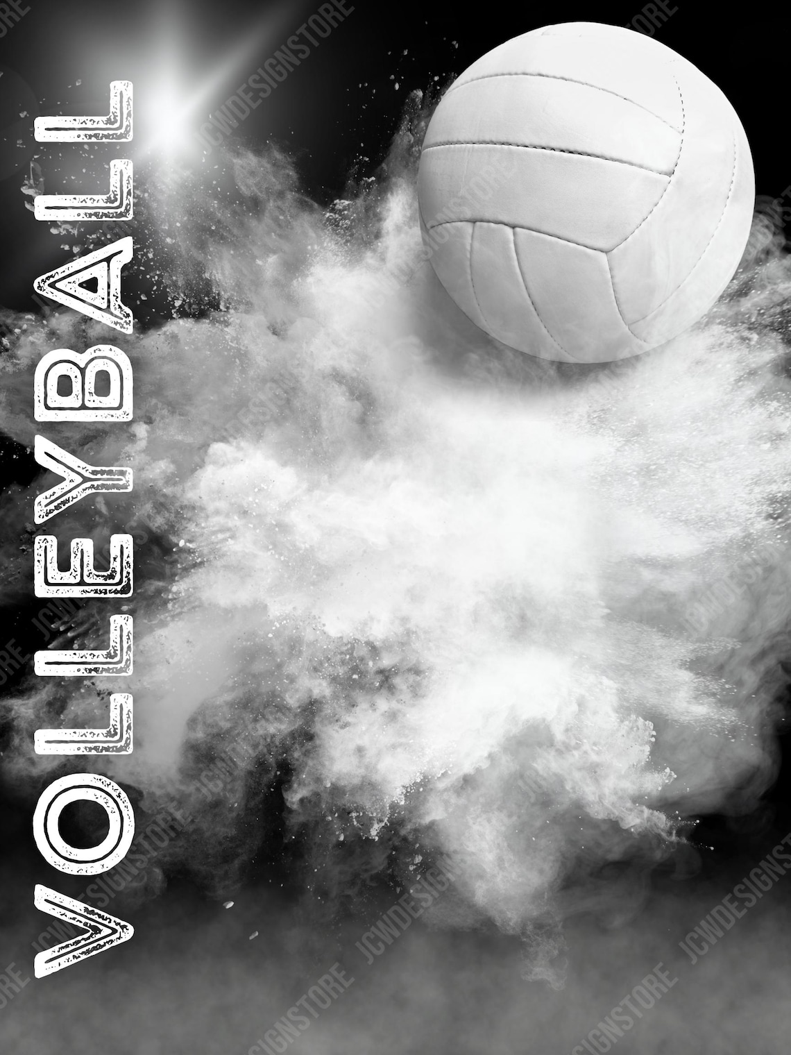 Volleyball Powder Digital Background 18x24 | Sports Poster Backdrop ...