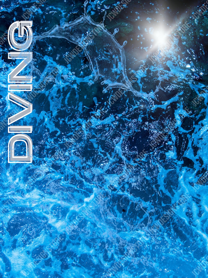Diving Water Digital Background 18x24 | Sports Poster Backdrop | Senior ...