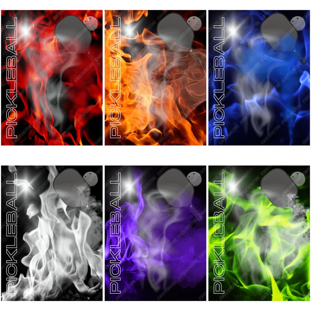 Pickleball Fire 6 Digital Backgrounds - 18x24 300 DPI - Instant ...