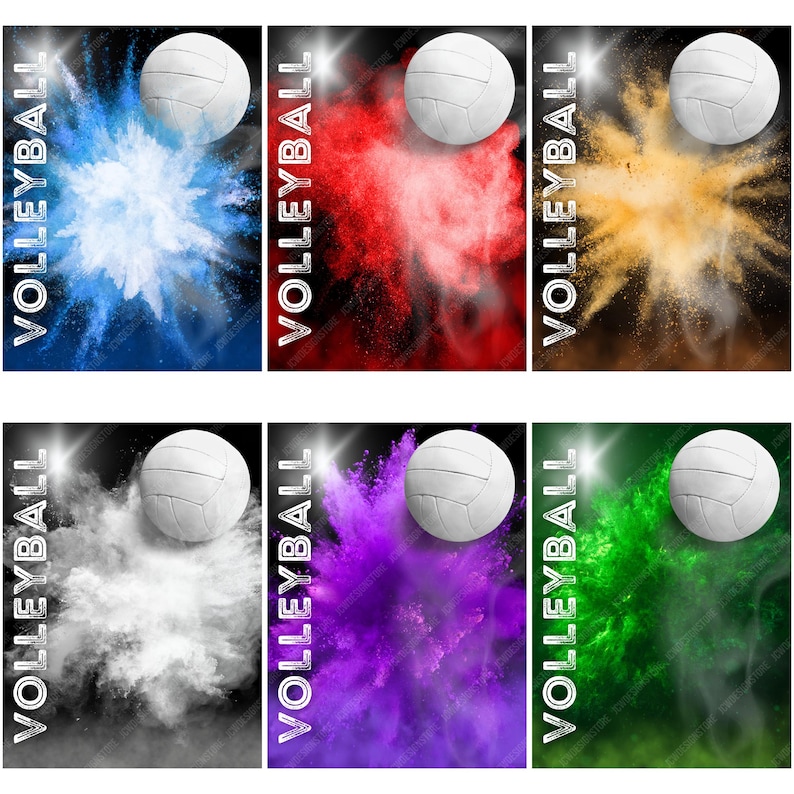 Volleyball Powder Digital Background 18x24 | Sports Poster Backdrop ...