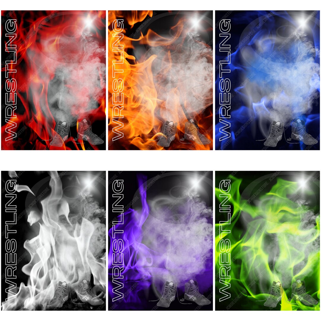 Wrestling Fire Digital Background 18x24 | Sports Poster Backdrop ...