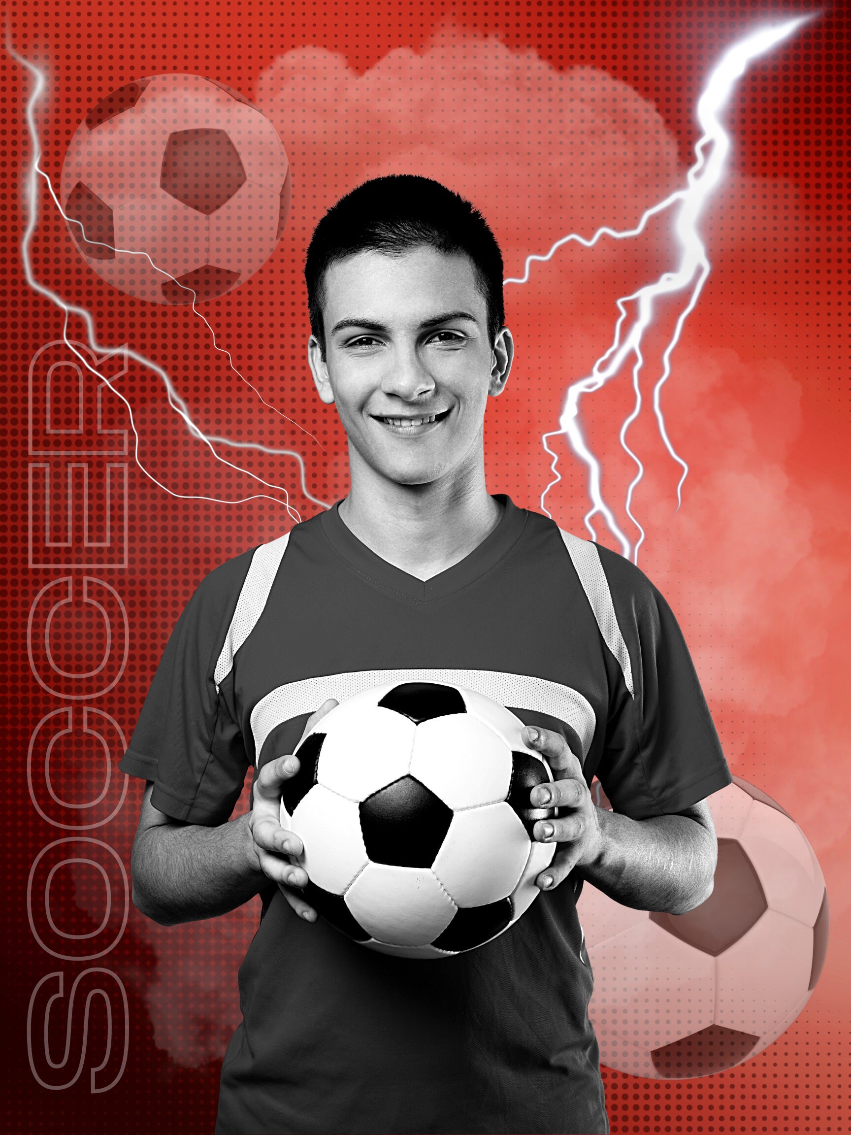 Soccer Lightning Digital Background 18x24 | Sports Poster Backdrop ...