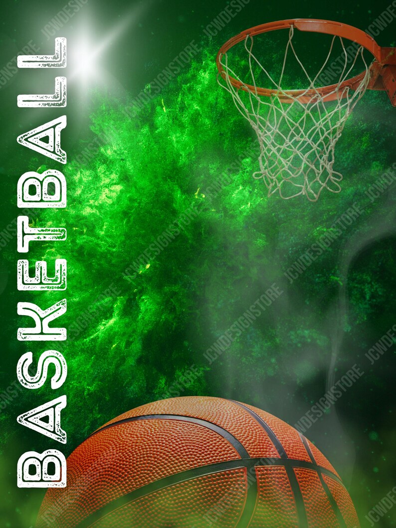 Basketball Powder Digital Background 18x24 | Sports Poster Backdrop ...