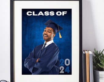 CLASS OF 2024 Gray Digital Background 18 X 24 Inch & 8 X 10 Inch 300 ...