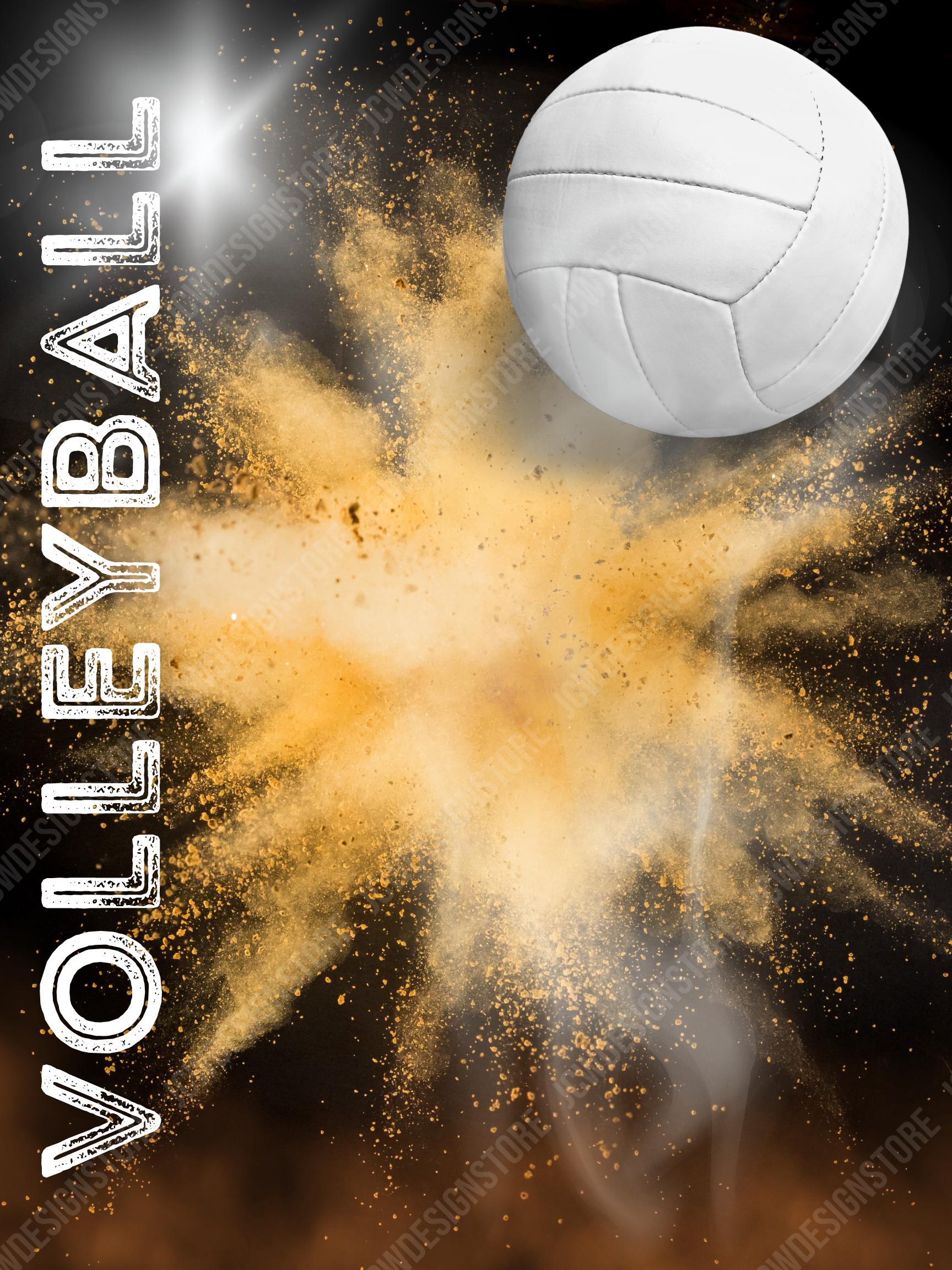 Volleyball Powder Digital Background 18x24 | Sports Poster Backdrop ...