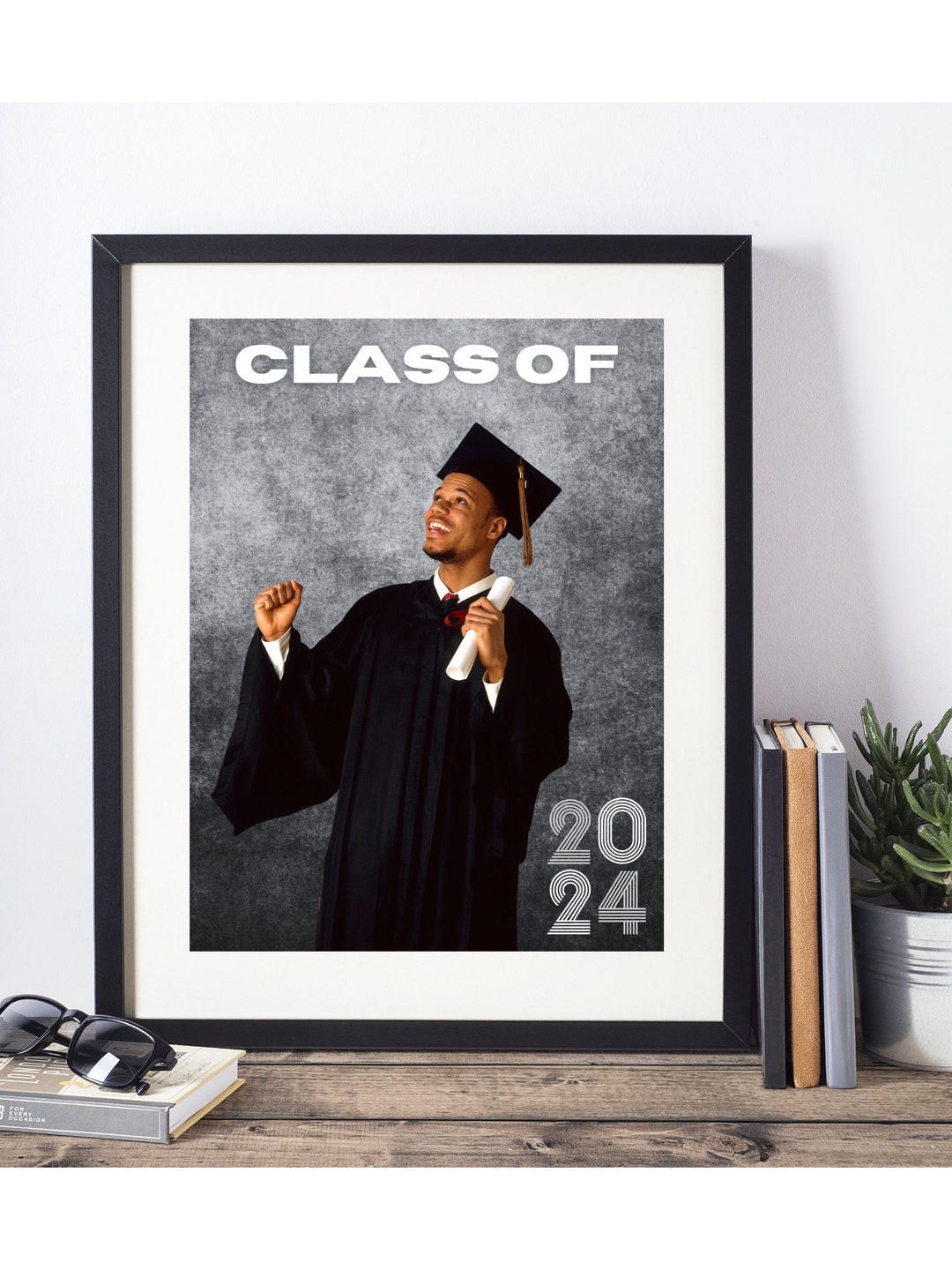 CLASS OF 2024 Gray Digital Background 18 X 24 Inch & 8 X 10 Inch 300 ...