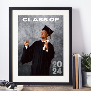 CLASS OF 2024 Gray Digital Background 18 X 24 Inch & 8 X 10 Inch 300 ...