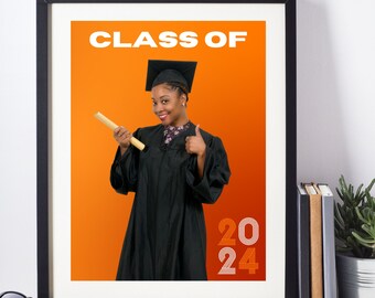 CLASS OF 2024 Gray Digital Background 18 X 24 Inch & 8 X 10 Inch 300 ...
