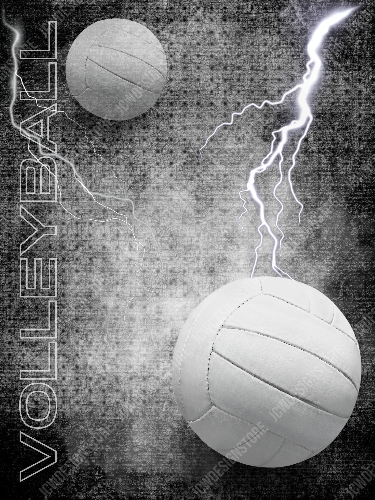 Volleyball Lightning Digital Background 18x24 | Sports Poster Backdrop ...